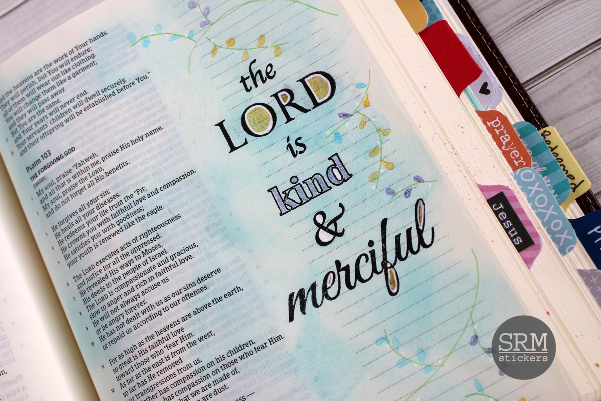 SRM Stickers: The Lord is Kind & Merciful Bible Journaling by Samantha