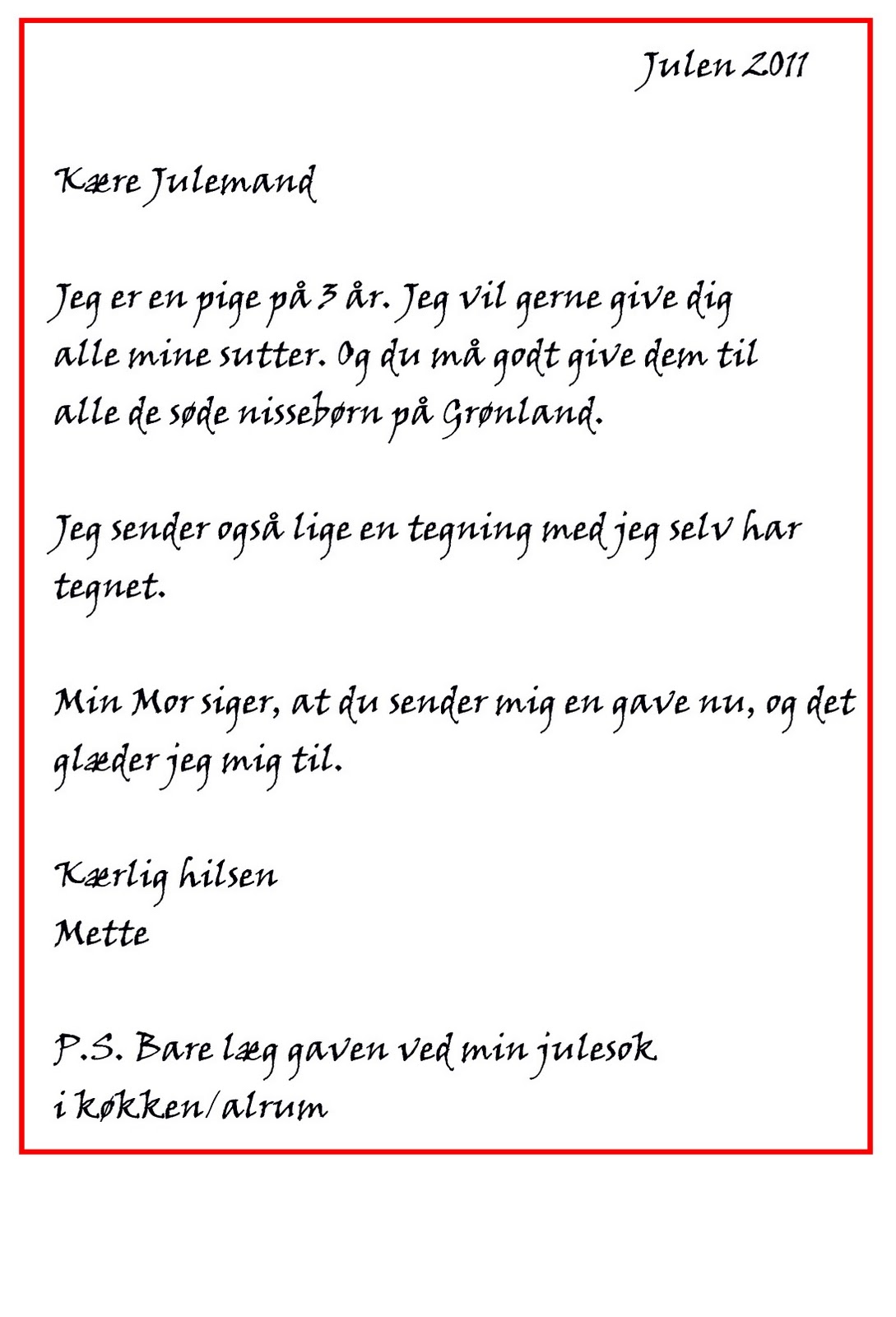 sysletrolden: Brev til Julemanden