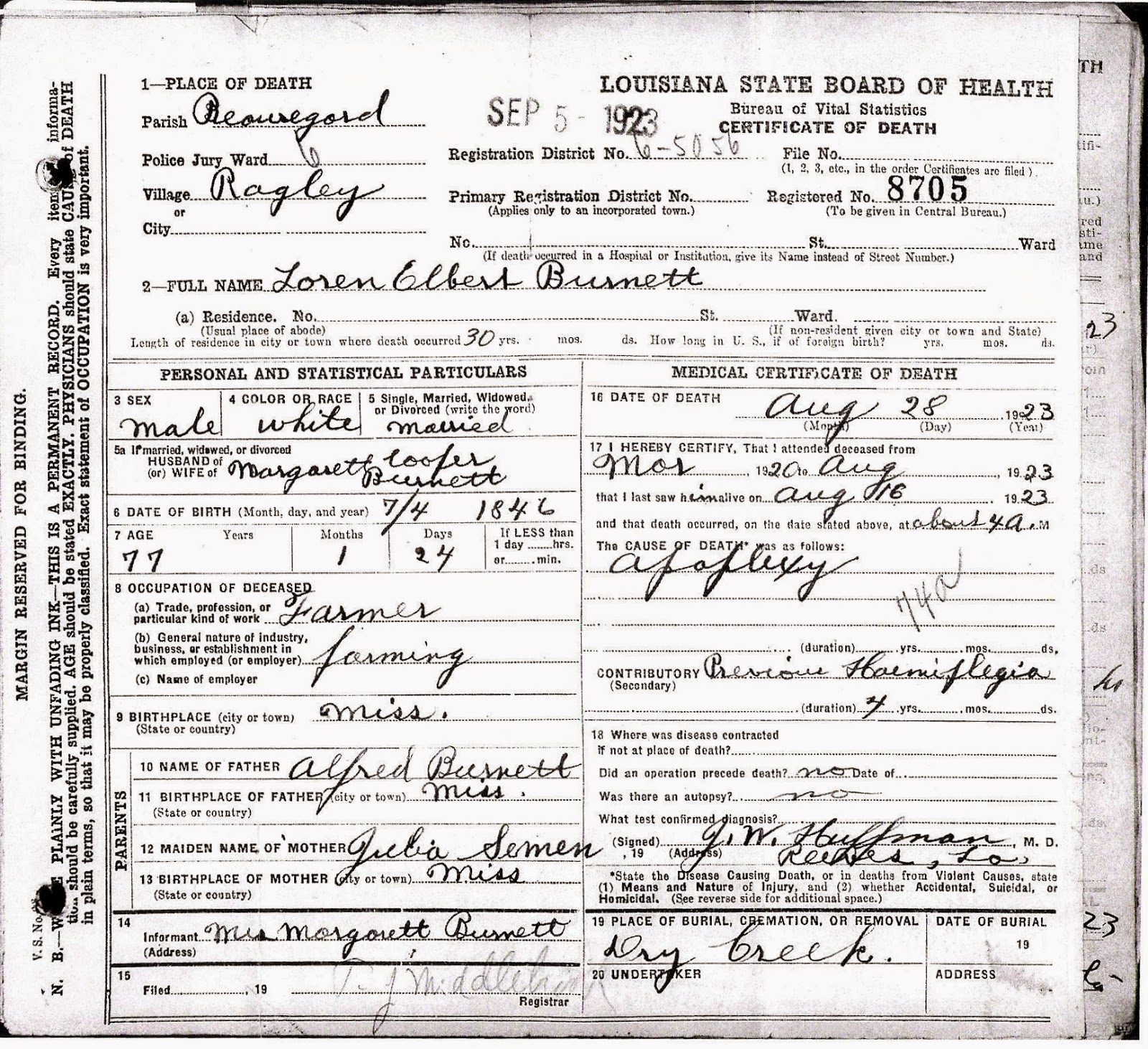 Burnett Family Genealogy: Loren Elbert Burnett - Seventh Child of ...