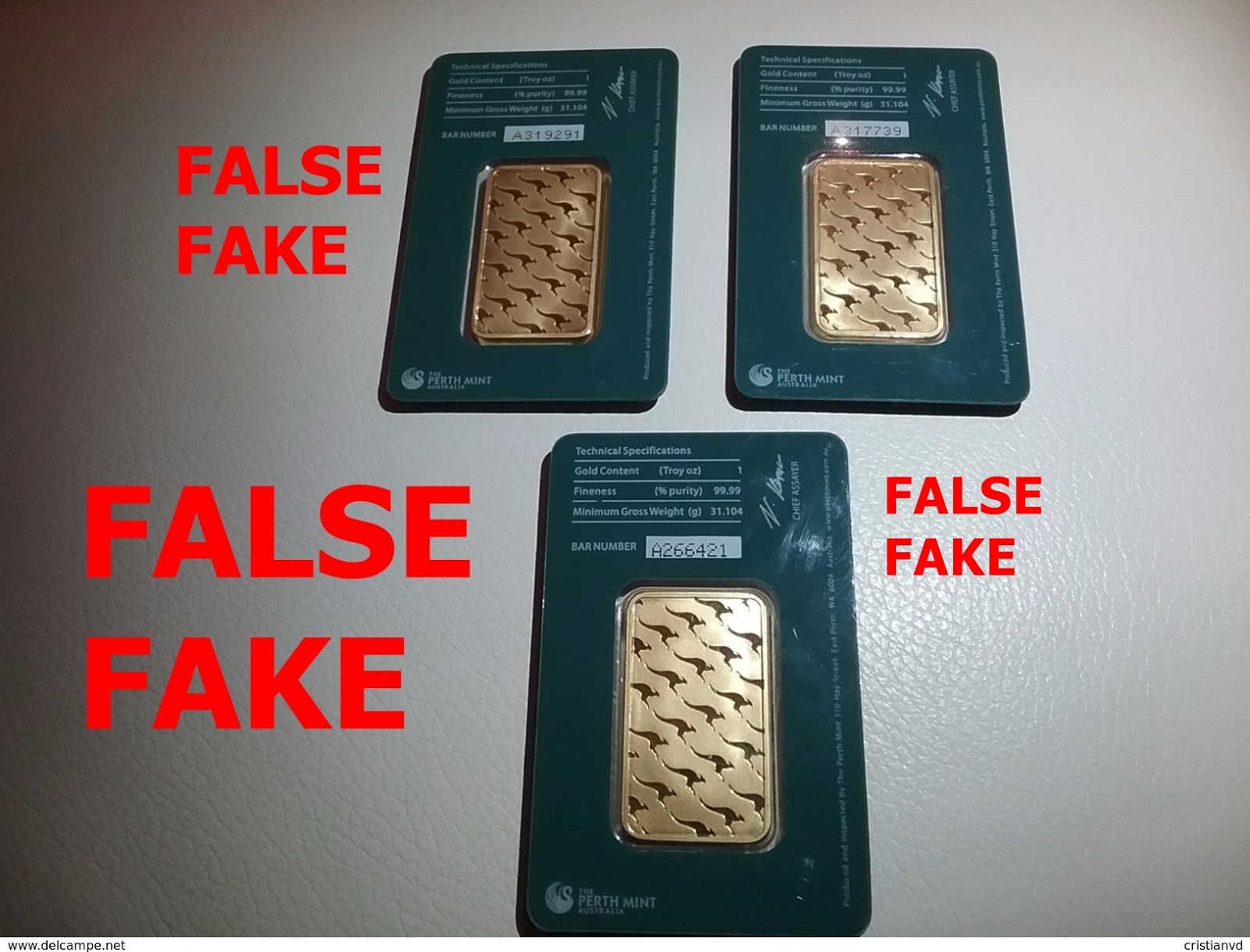 Perth Mint Lingotti in oro 24 Kt falsi , come riconoscerli