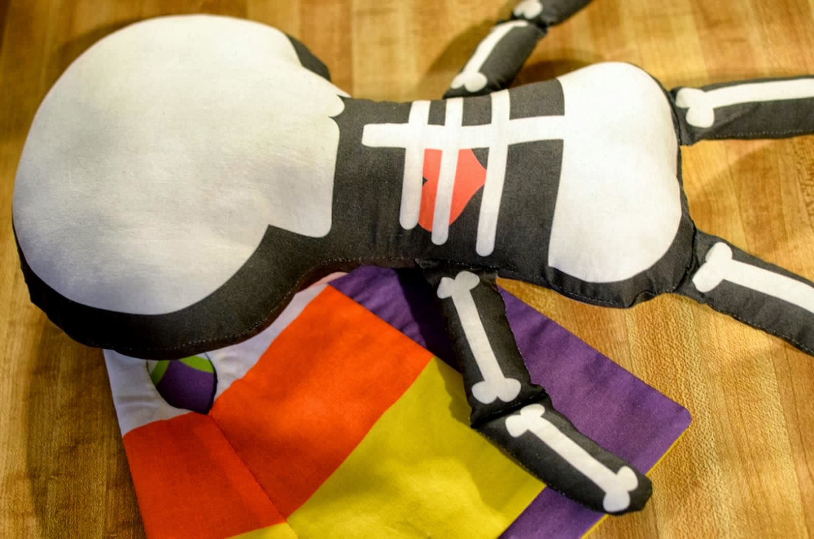 boogie beans: loving skeleton ragdoll cut and sew fabric