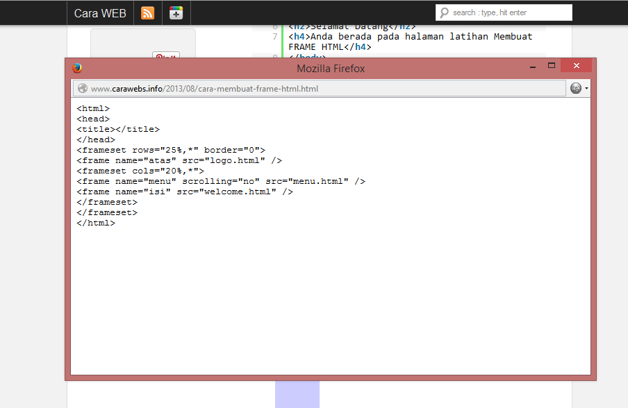Cara Copy Paste Kode di carawebs.info | Cara WEB