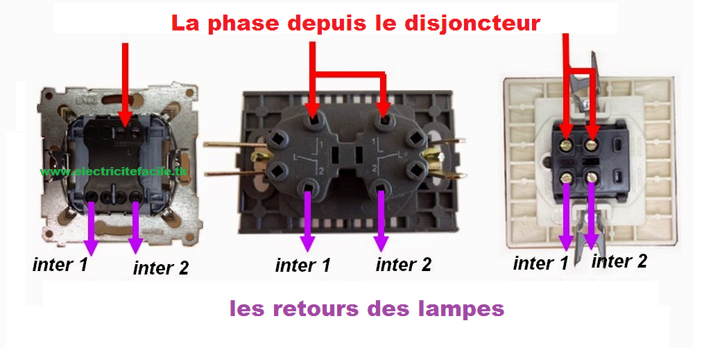 schéma de cablage interrupteur double allumage - schema electrique