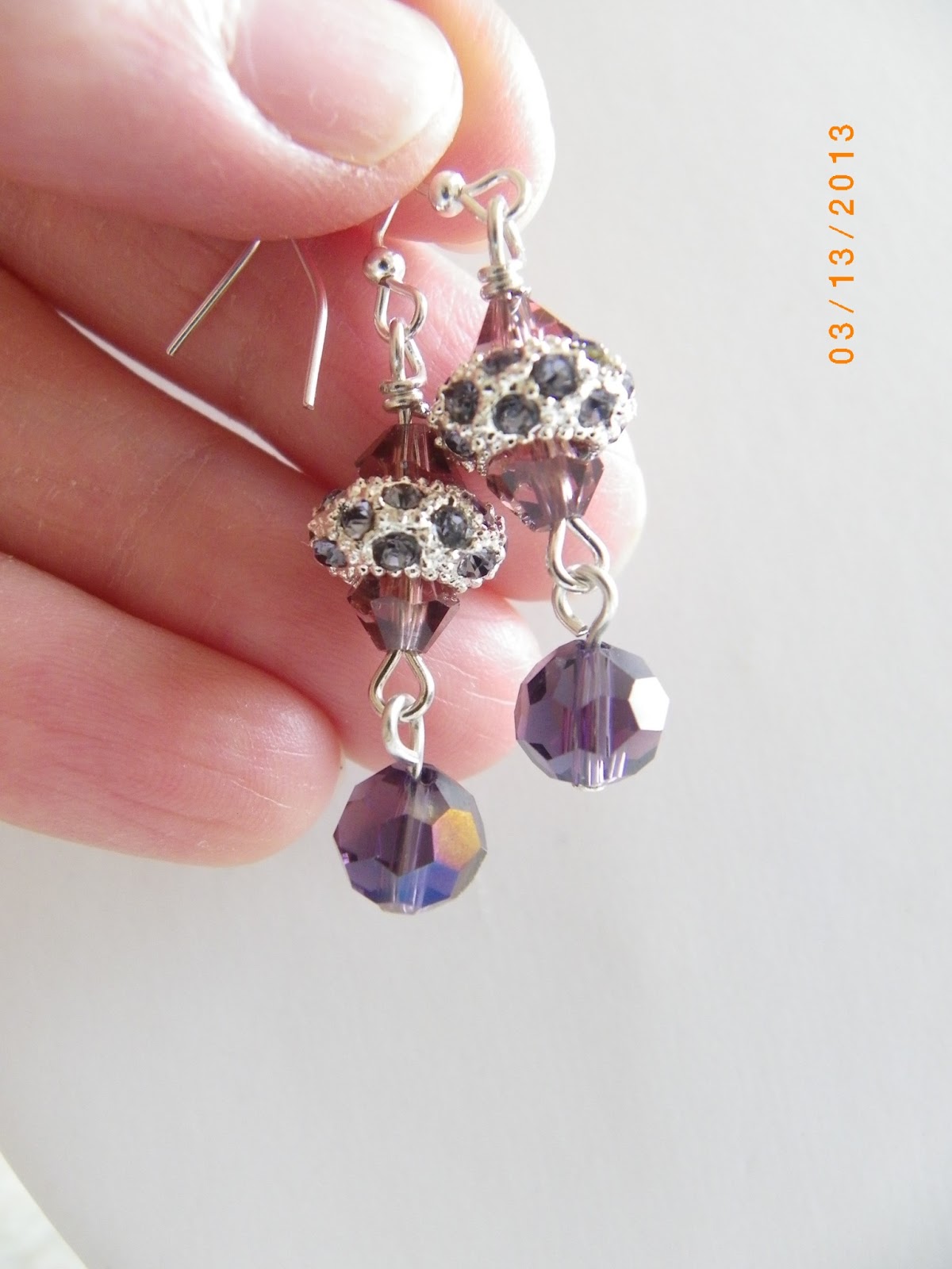 Jewelry and Accessories: Purple Swarovski crystal silver spacers ...