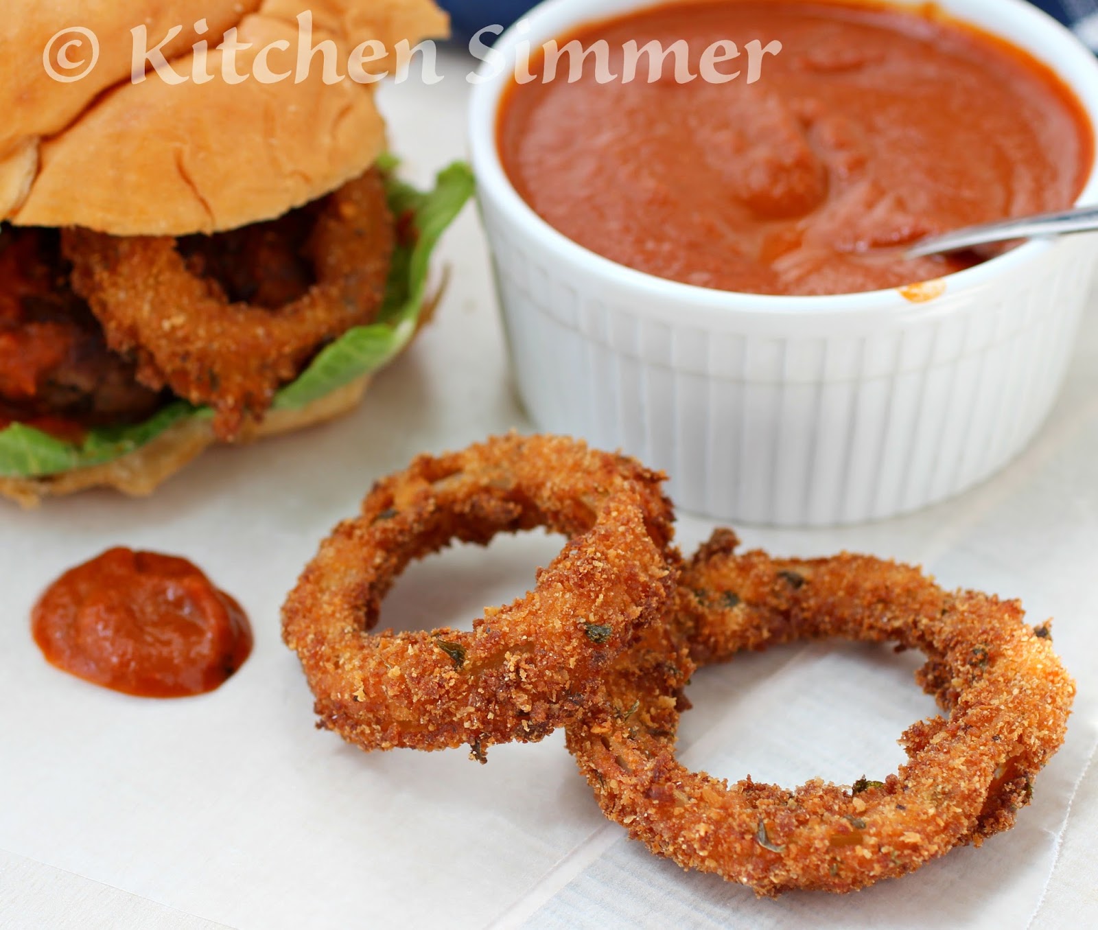Kitchen Simmer: Bold and Spicy Chipotle BBQ Onion Ring Burger (Burger ...