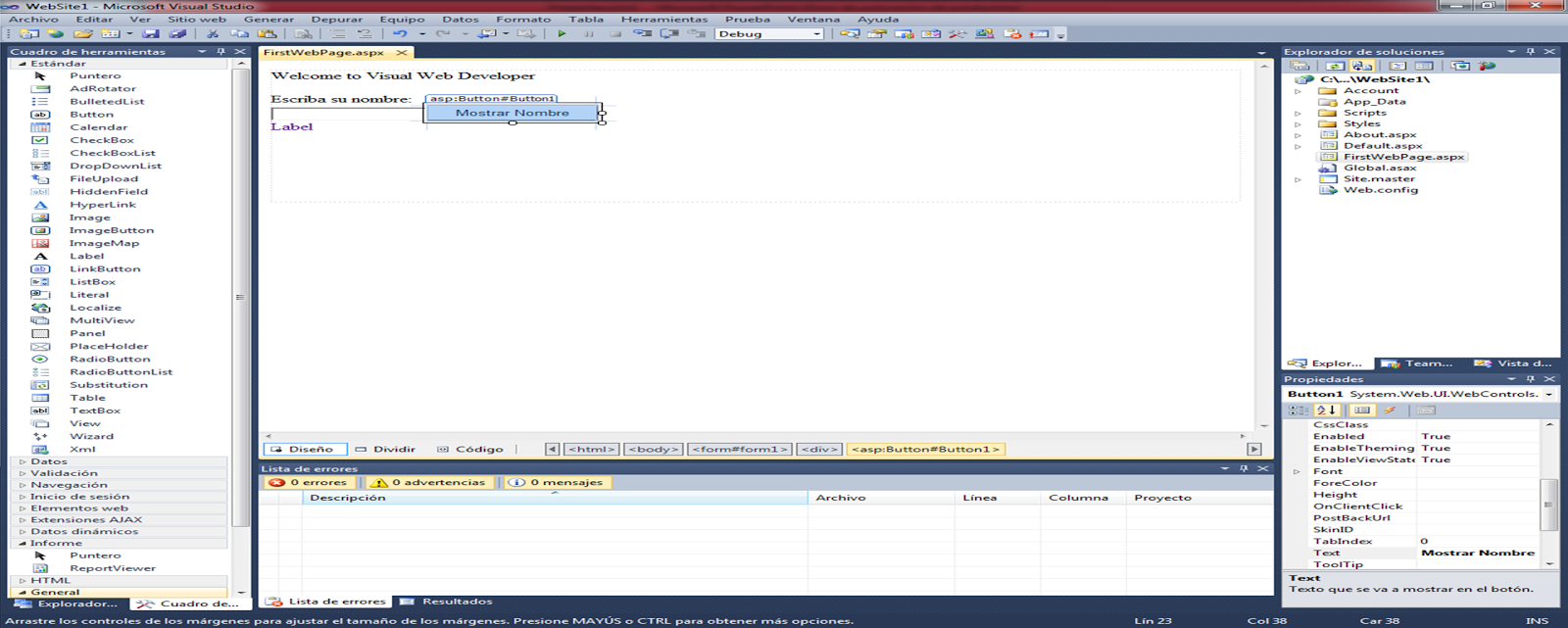 INTRODUCCIÓN A WEB CON VISUAL STUDIO ~ Programando En Visual Studio Con ...