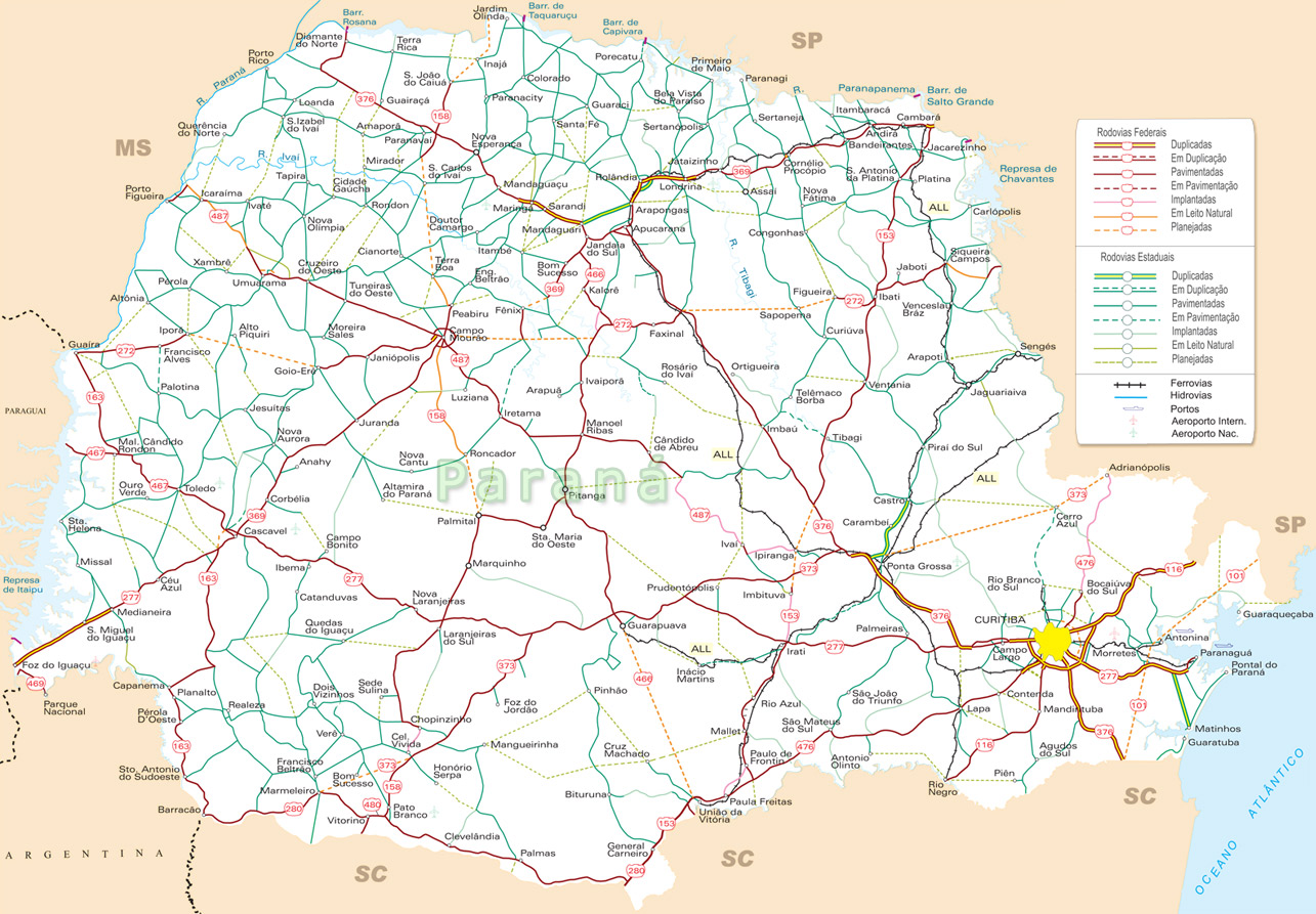 Paraná | Mapas Geográficos do Paraná