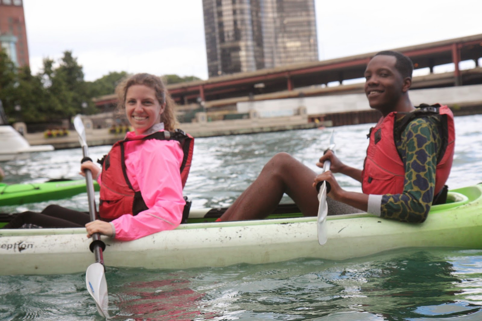Paddling was hard, even with two of us.