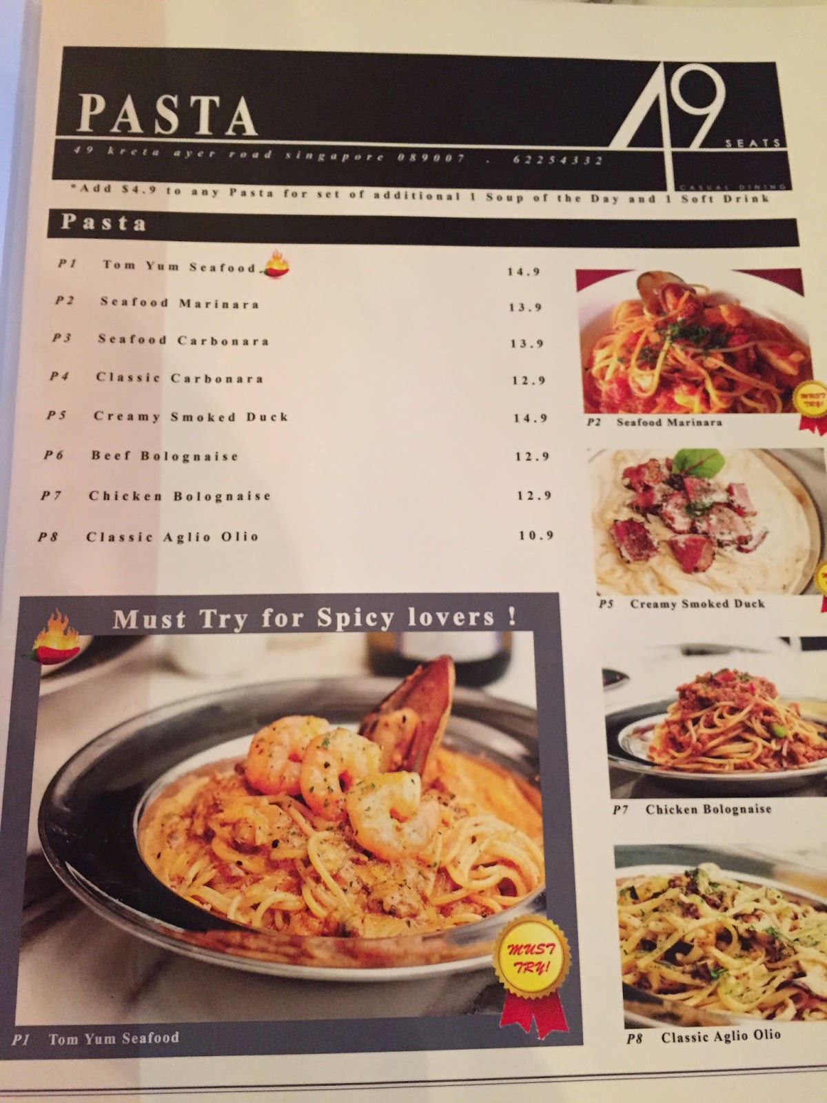 REVIEW: Good Tom Yum Seafood Pasta in Singapore: 49 Seats at Orchard ...
