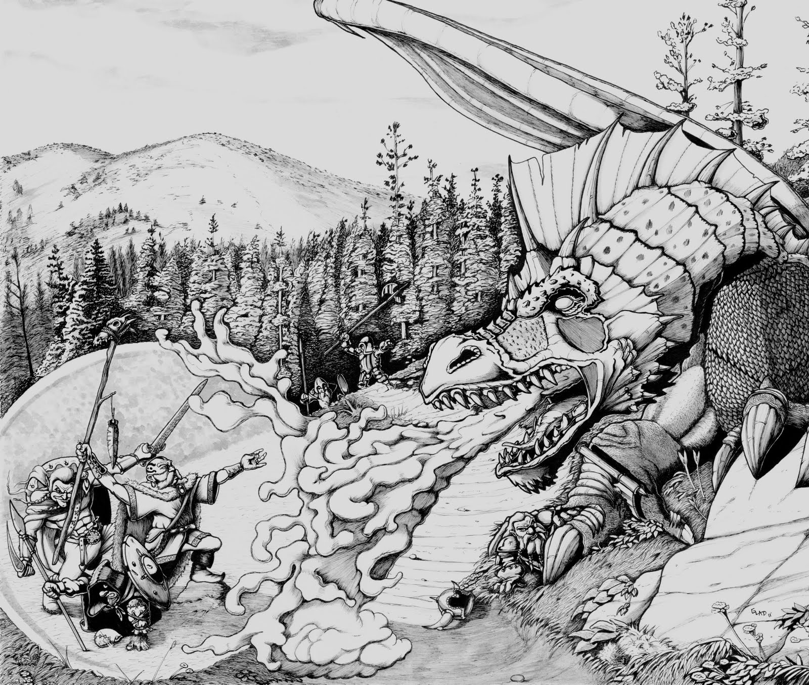 Three-Headed Troll Art Wurks: Green Dragon Encounter...