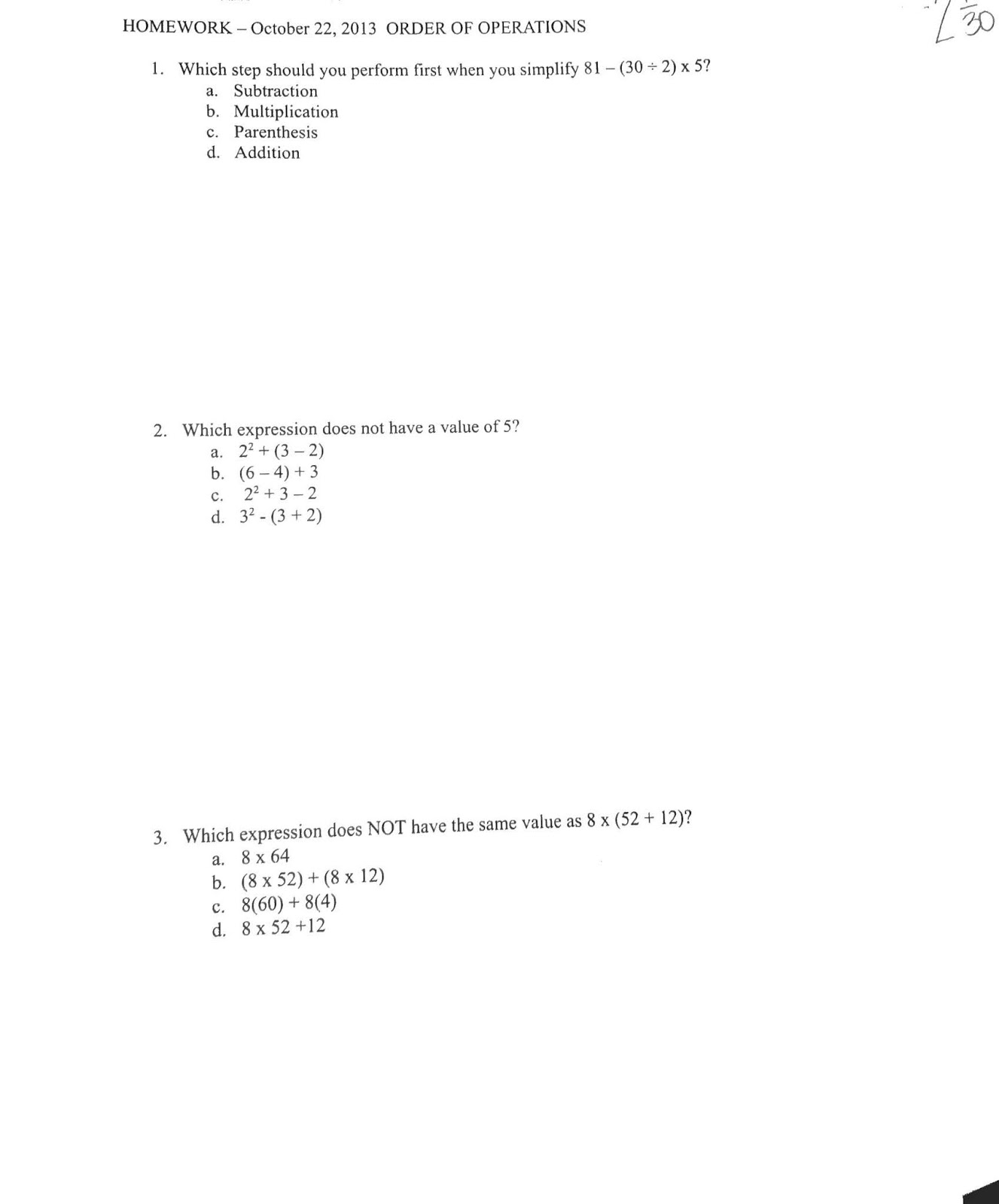 Mrs. White's 6th Grade Math Blog: ORDER OF OPERATIONS - REVIEWING THE ...