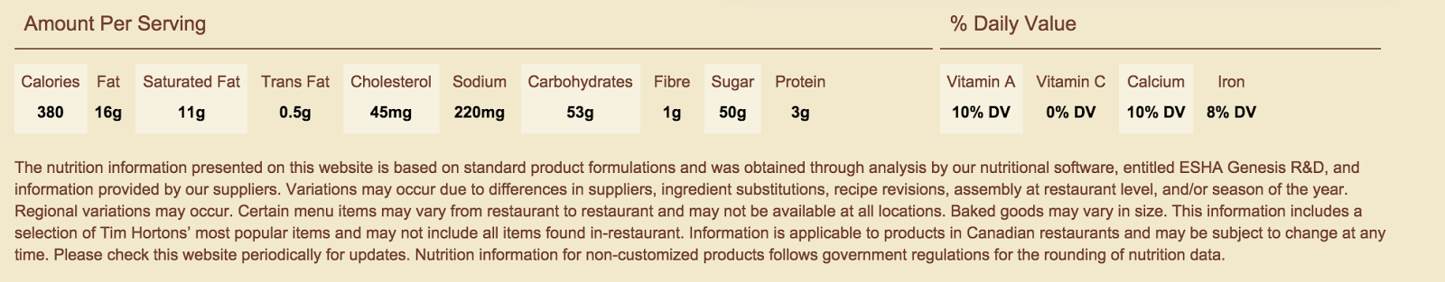 a simple moment: Tim Horton' s creamy chocolate chill review