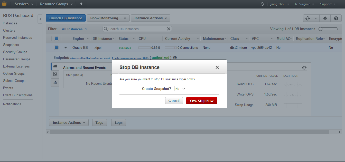 Deep Data Mining Blog: Stop Amazon RDS Oracle Instance Deep Data Mining Blog: Stop Amazon RDS Oracle Instance