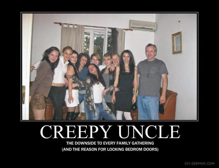 Creepy Uncle The downside to every family gathering and the reason for ...