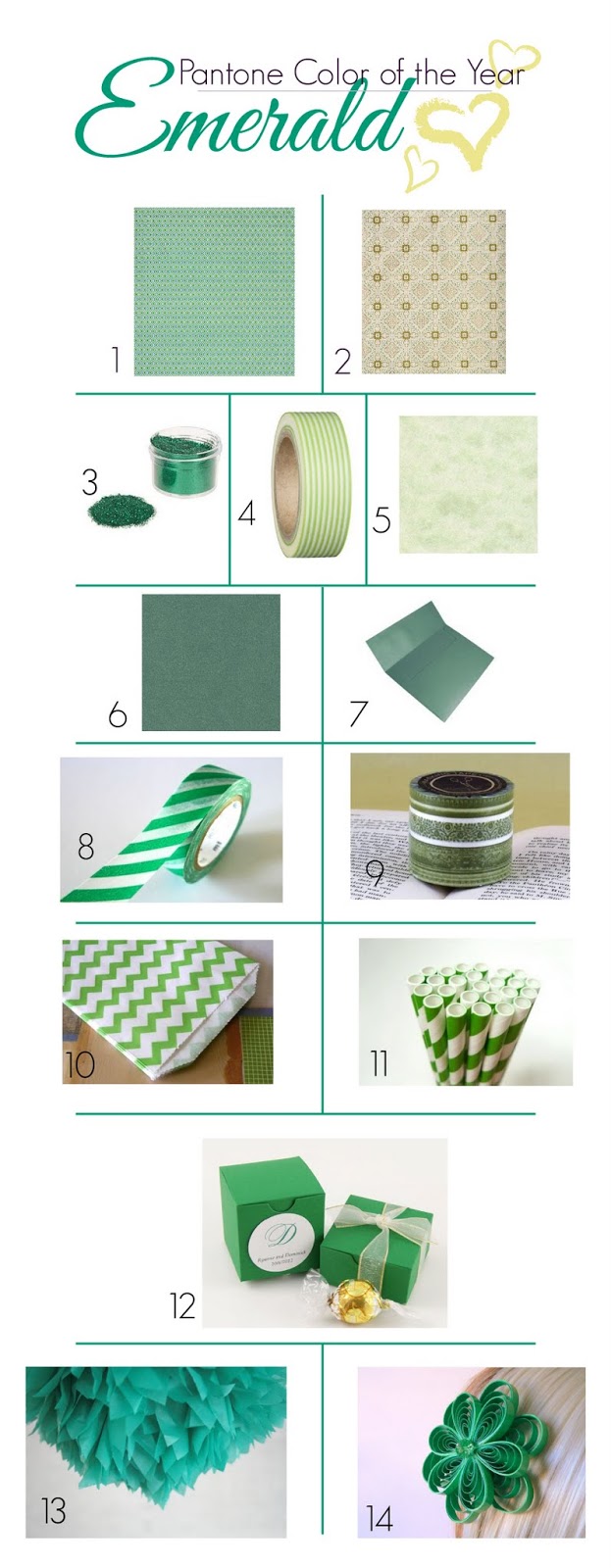 Paper Wedding: {Paper} Wedding Color Palette ~ Emerald Elegance