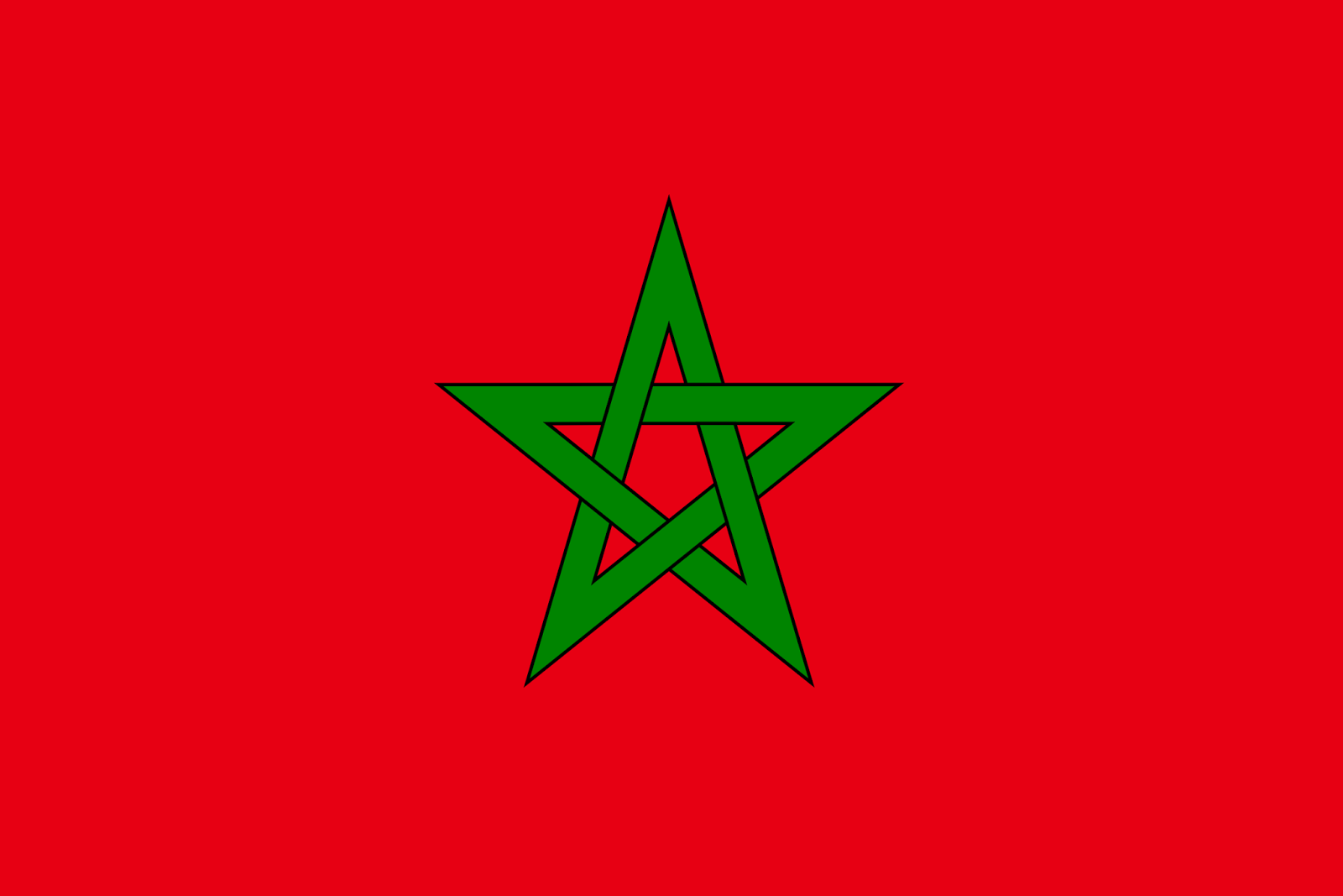 Playa, arena e historia.: Bandera del Reino de Marruecos