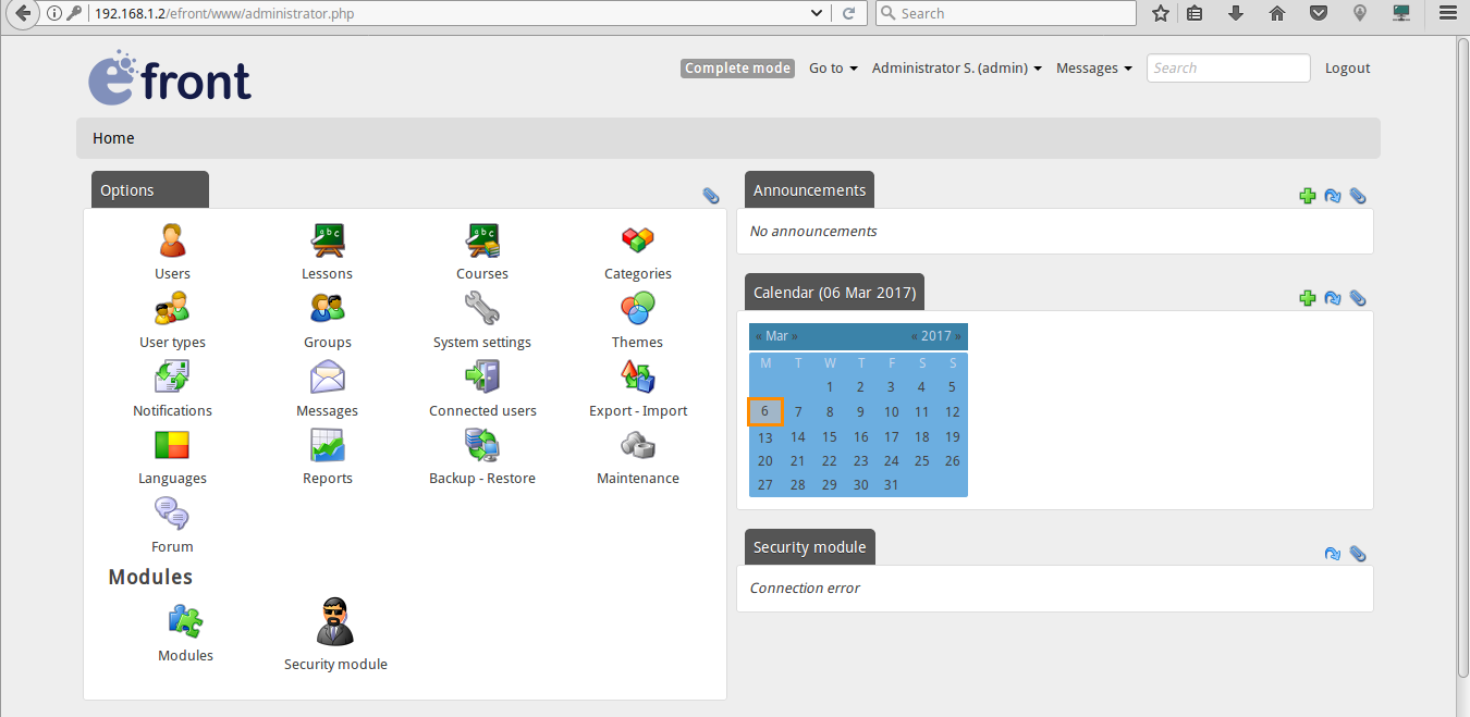 Instalasi LMS eFront 3.6.1 Linux Mint 17.3