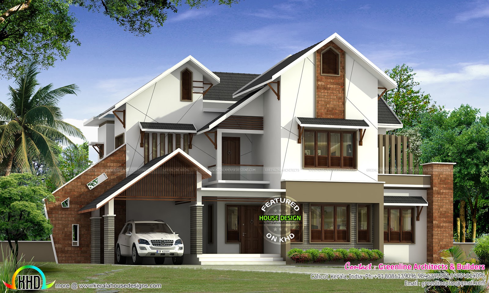 Modern slanting roof house by Greenline - Kerala Home Design and Floor ...