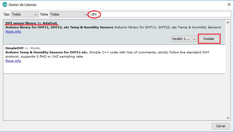 DHT22 y DHT11 sensores de temperatura y humedad con Arduino