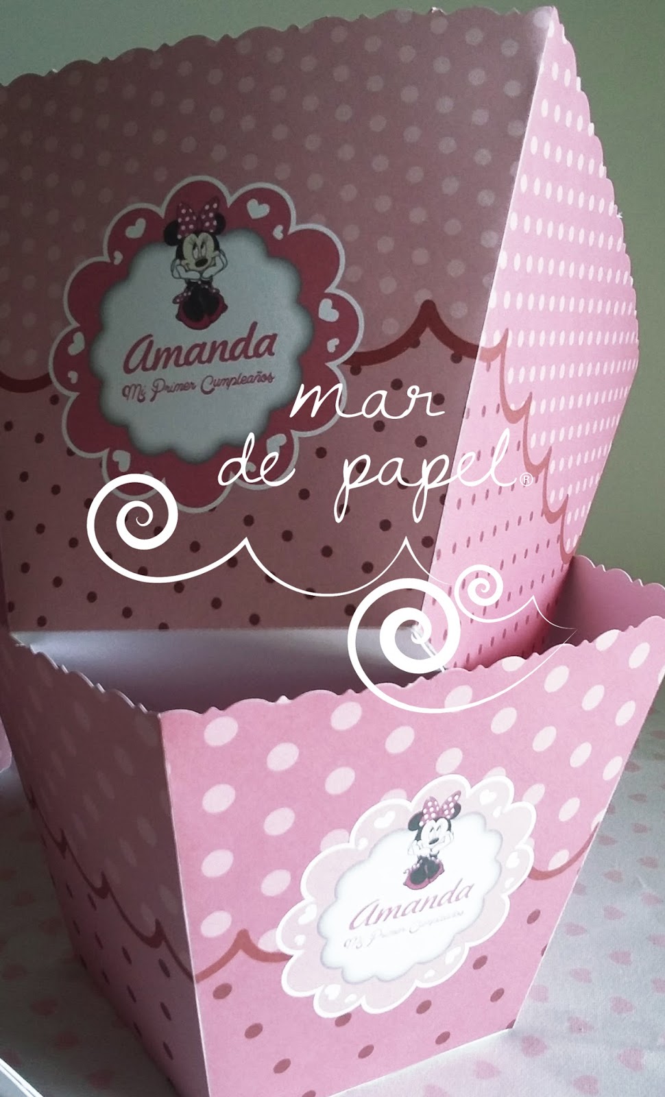 MAR DE PAPEL: El primer cumple de Amanda: Minnie en rosa vintage