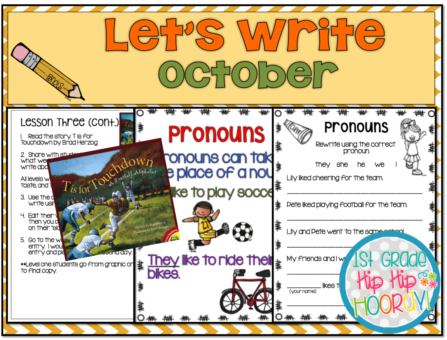 1st Grade Hip Hip Hooray!: Let's Write...October!