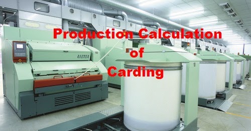 Important Calculation of Carding - Ahli Desain Tekstil