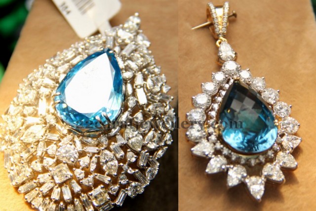 Diamond Lockets with Sapphires - Jewellery Designs