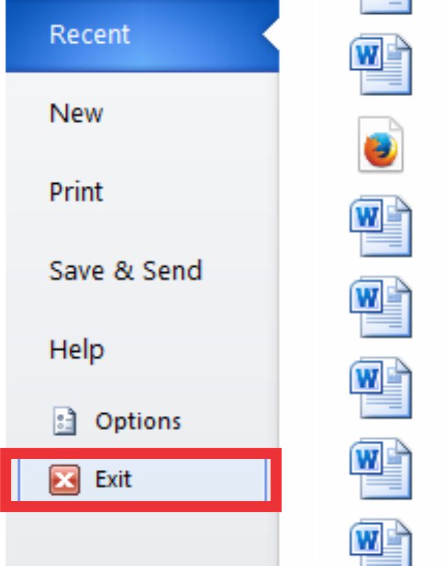 MENUTUP DOKUMEN KERJA Microsoft WORD