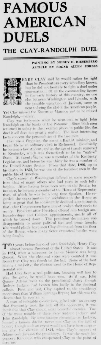 Shaking Paper: The Clay-Randolph Duel