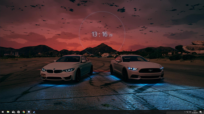 BMW/Ford Mustang Audio Visualizer and Clock Wallpaper Engine