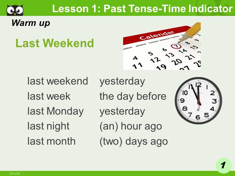 YOKITALK: Unit 2_Lesson 1 Past Tense_Time Indicator