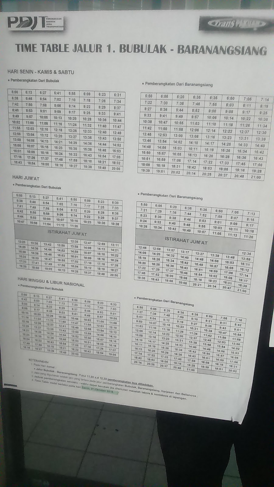 DSMLMD Blog: Jadwal Keberangkatan Bus Transpakuan per 5 Oktober 2015