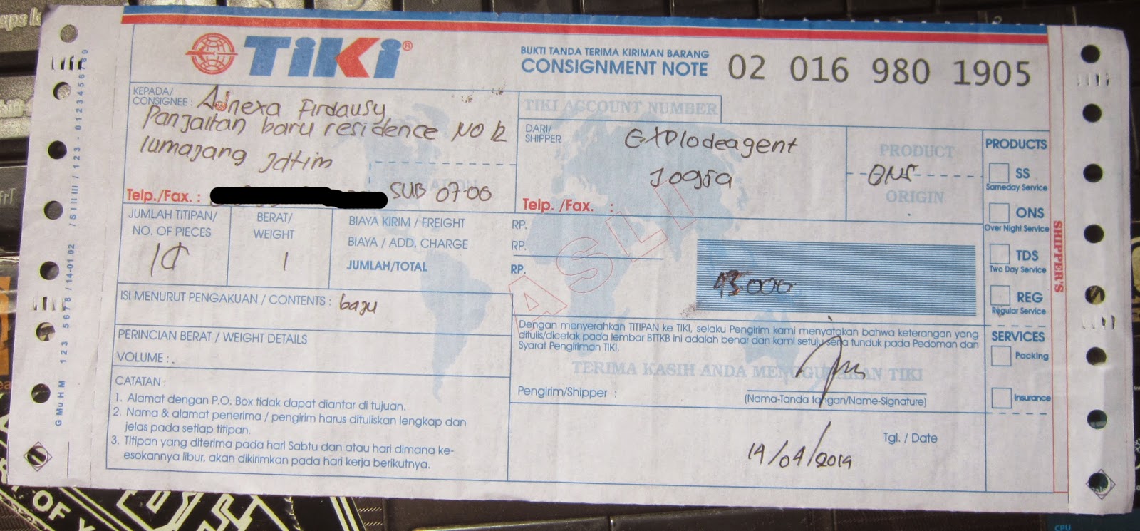 Alasan Kenapa Resi JNE/TIKI Tidak Bisa Dicek | Sedikit Berbagi