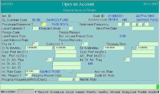 Opening of SB and Current Account in Finacle through OAAC Menu ...