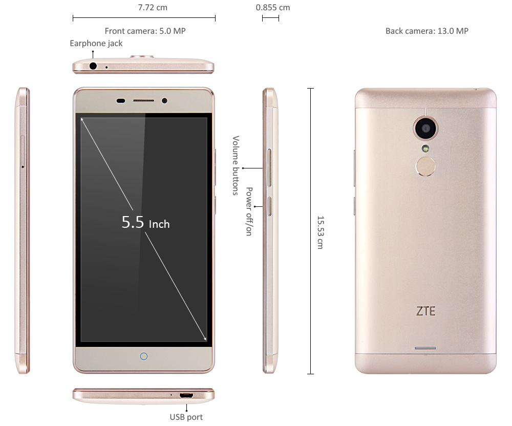 Phablet ZTE V5 4G com desgin premium ~ Apps do Android