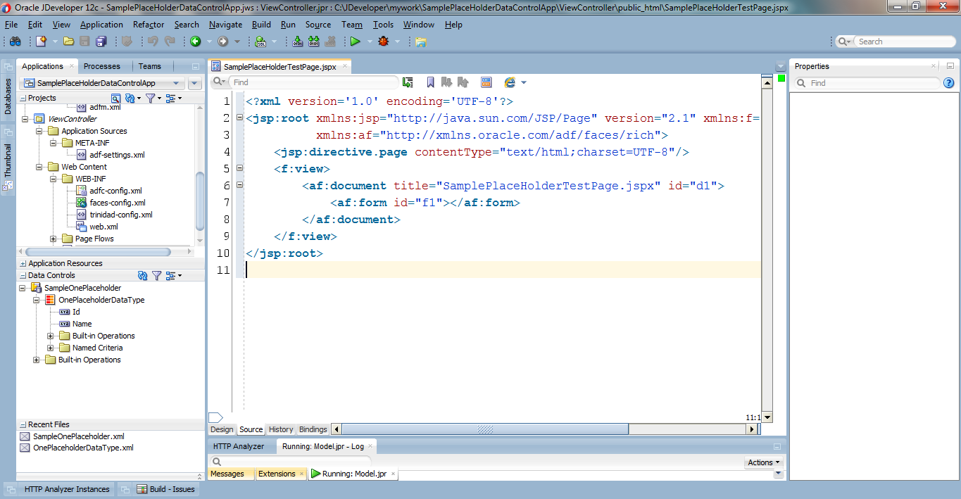 How To Create A Placeholder Data Control In Jdeveloper 12c ~ Oracle Adf 12c Application