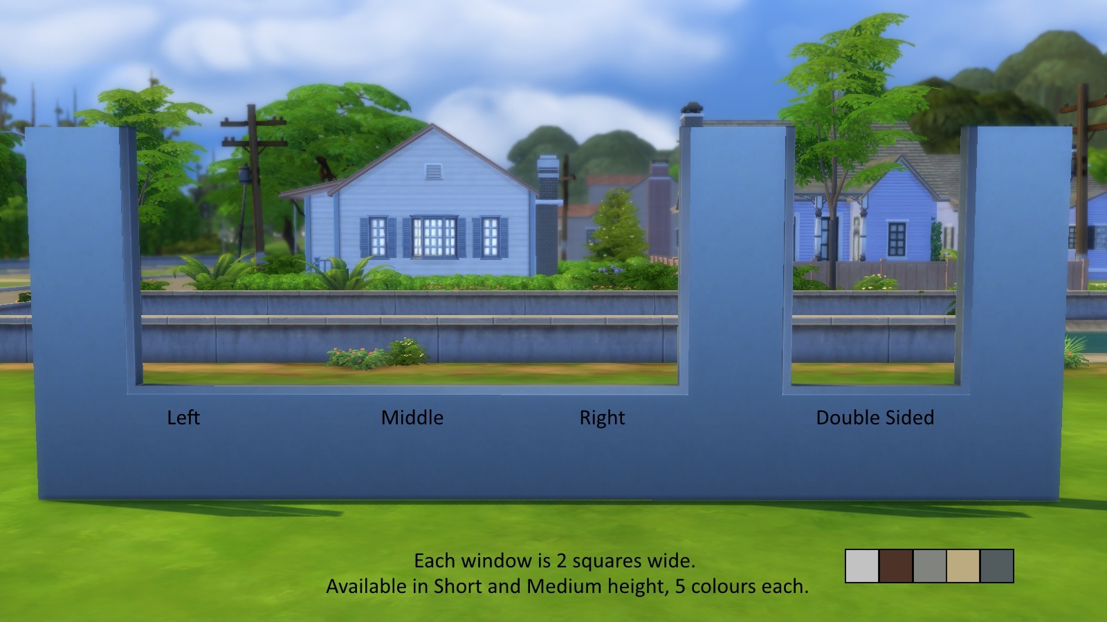 My Sims 4 Blog: Faux Half-Wall Windows by Chaggith