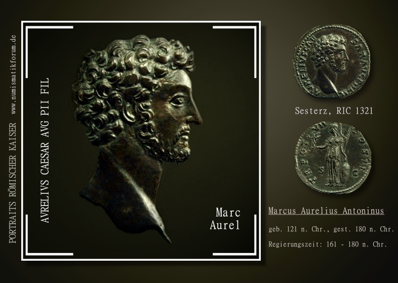 römische Kaiserportraits auf Münzen: Marc (Mark) Aurel