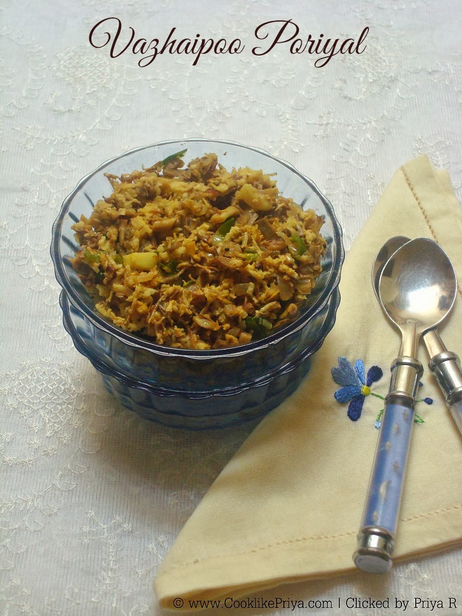 Cook like Priya: Vazhaipoo Poriyal Recipe | Banana Flower Stir Fry