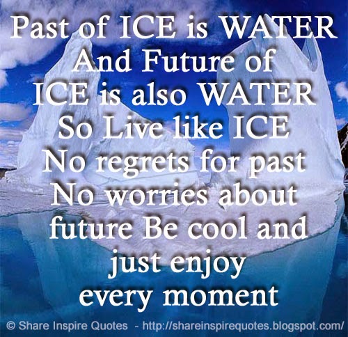 Past of ICE is WATER And Future of ICE is also WATER So Live like ICE ...
