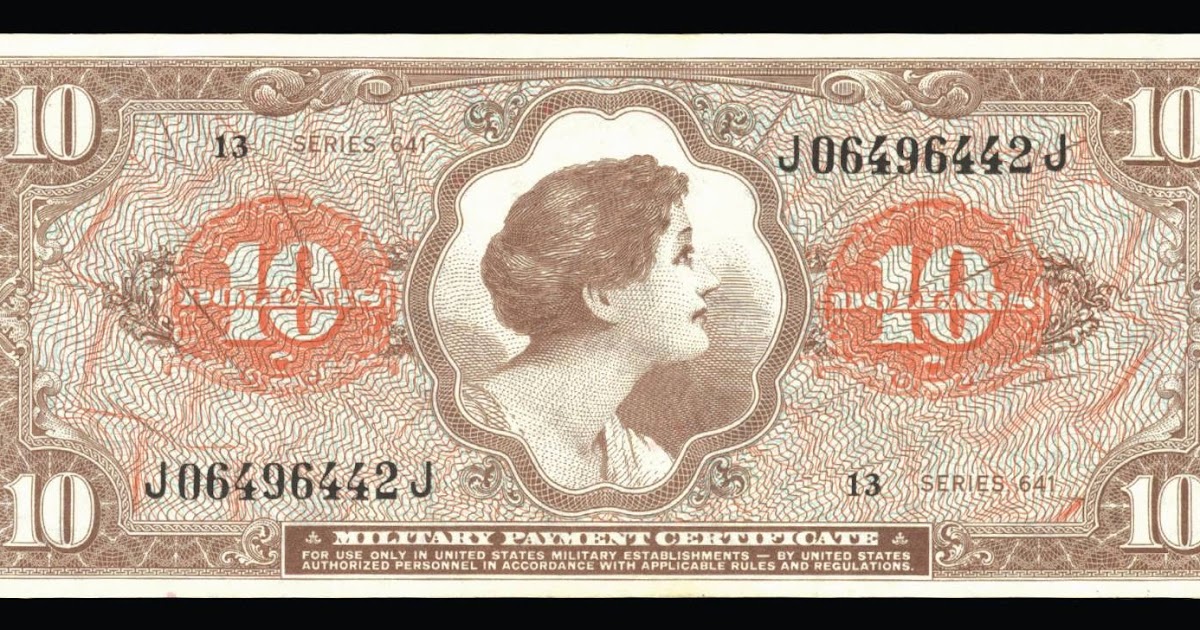 US Military Payment Certificate 10 Dollars MPC Series 641|World ...