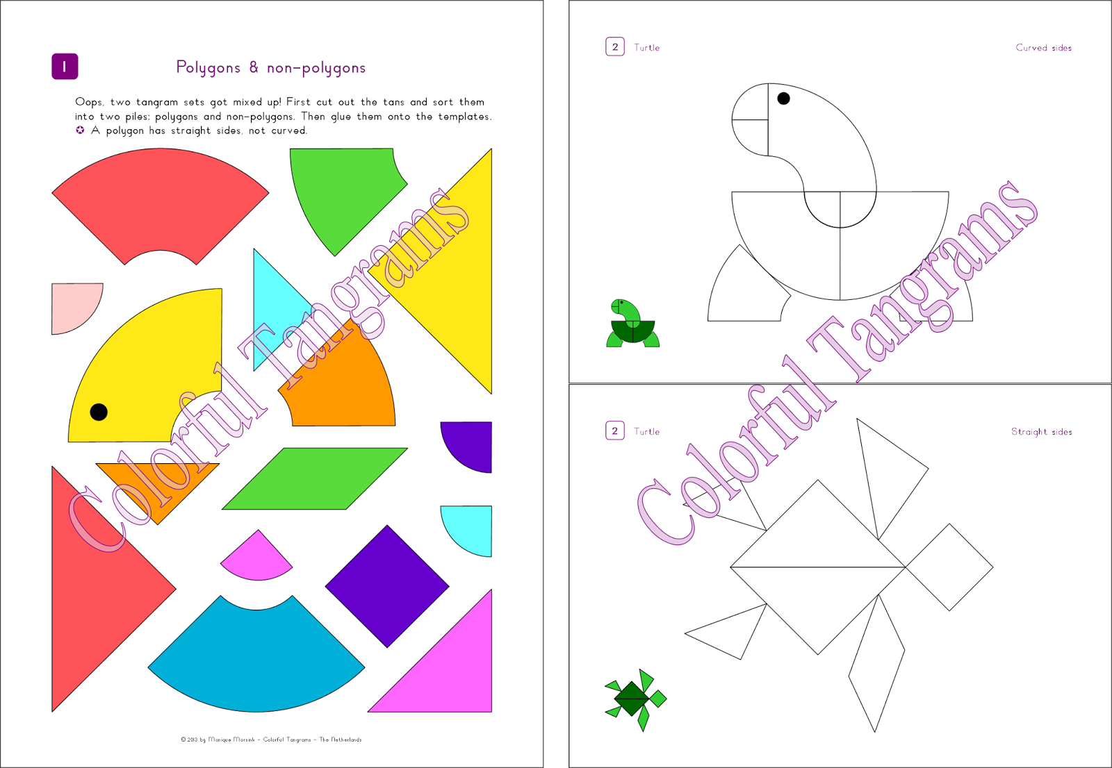 Colorful Tangrams: Polygons - Tangram Patterns