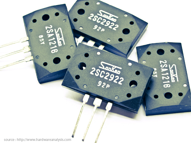 The pair of transistors power amplifier