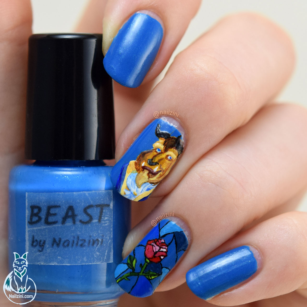 Beauty and the Beast Roses Nail Art | Nailzini: A Nail Art Blog