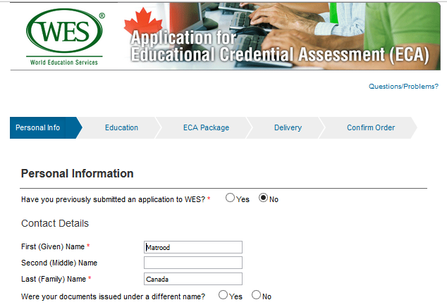 Almatareed.Canada : World Education Services (WES) Evaluation