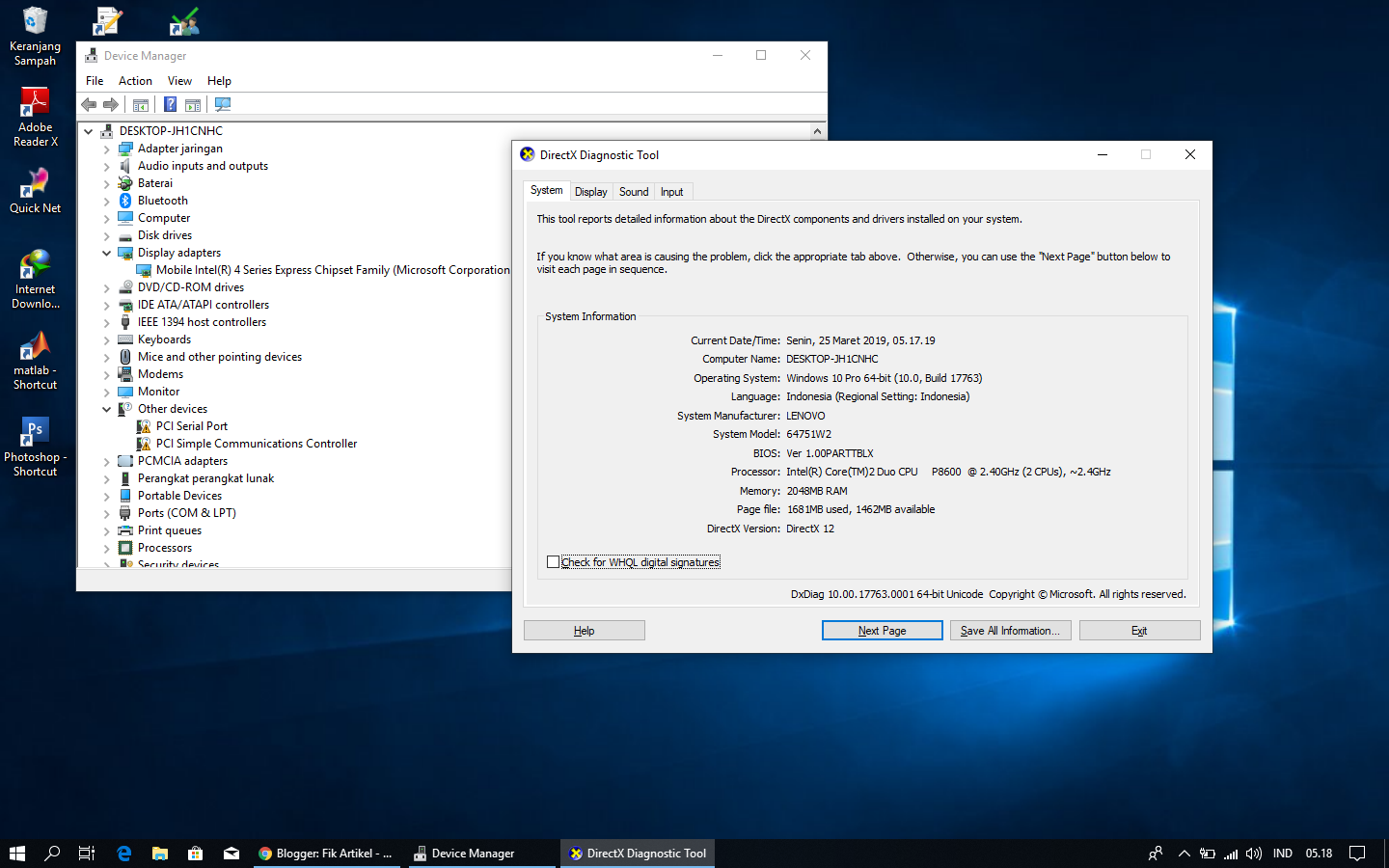 Cara mengatasi layar buram pada windows 10 di laptop lenovo T400