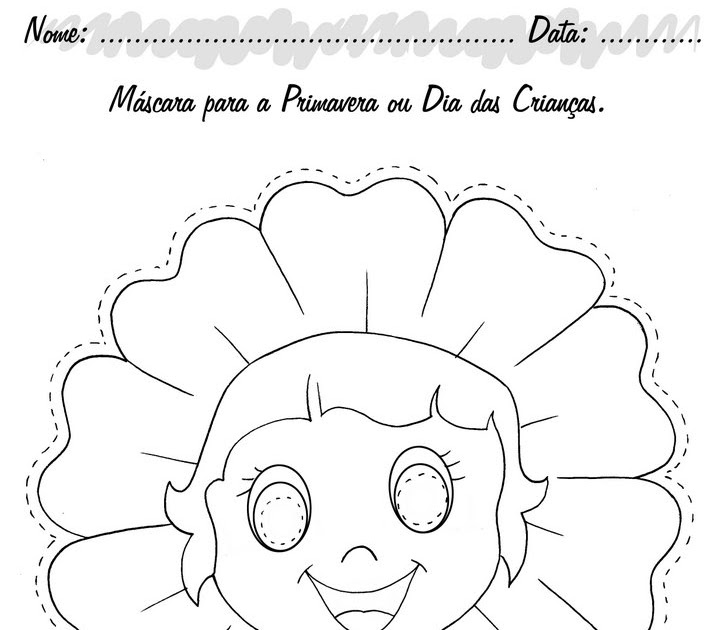 Pedagogas da paz: Máscara De Flor Para Colorir Primavera Fantasia De ...