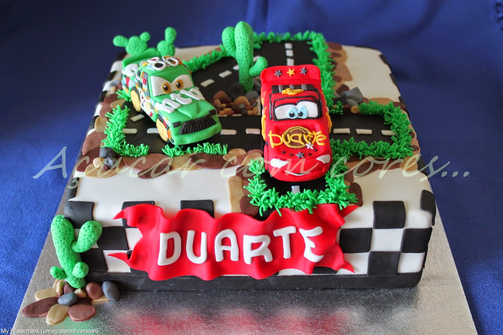 Açucar com cores: Bolo do Faísca Mcqueen...lightning mcqueen cake!