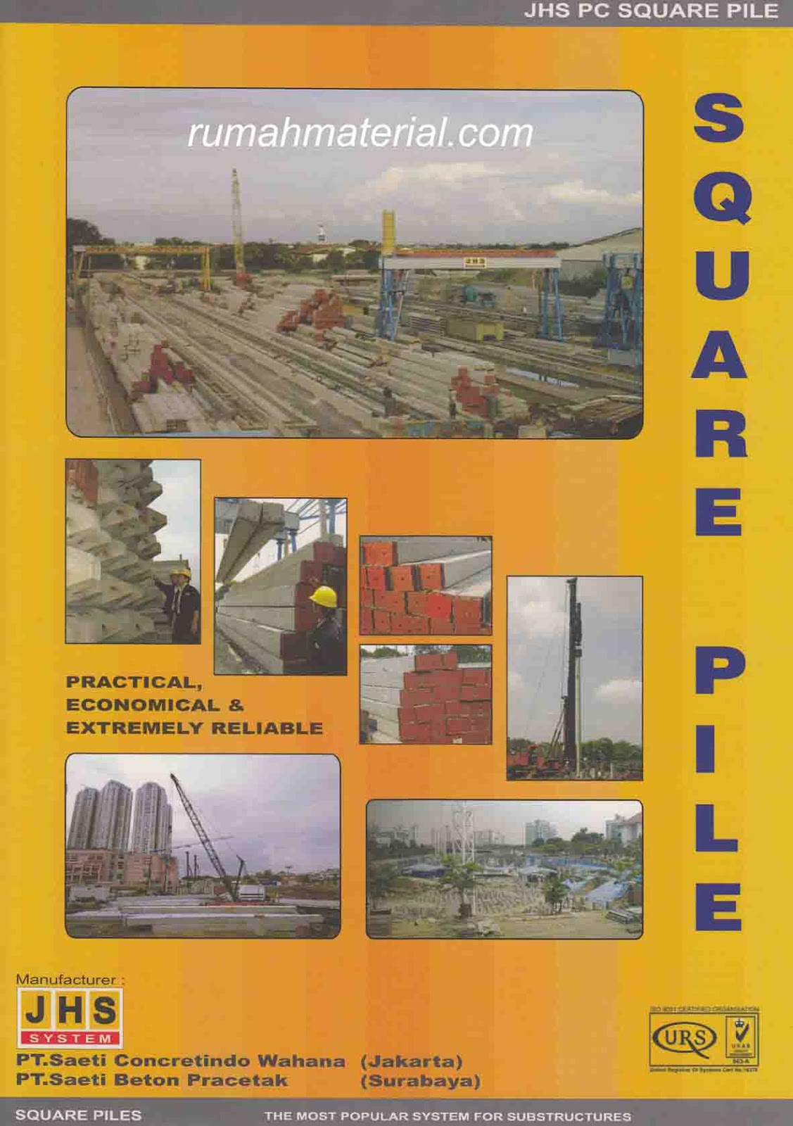 Tiang Pancang JHS Square Pile - Rumah Material