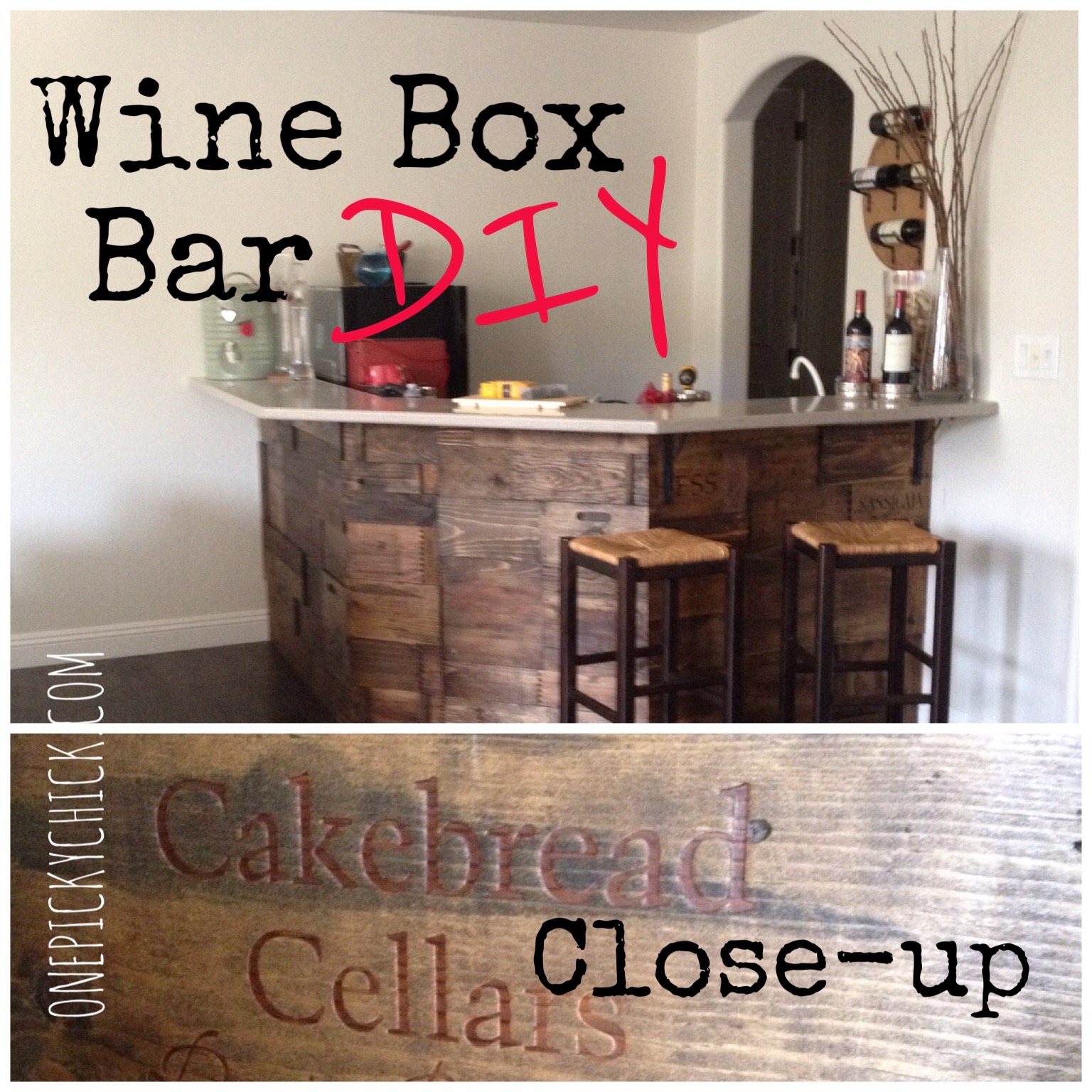 DIY Wine Box Bar Front | One Picky Chick